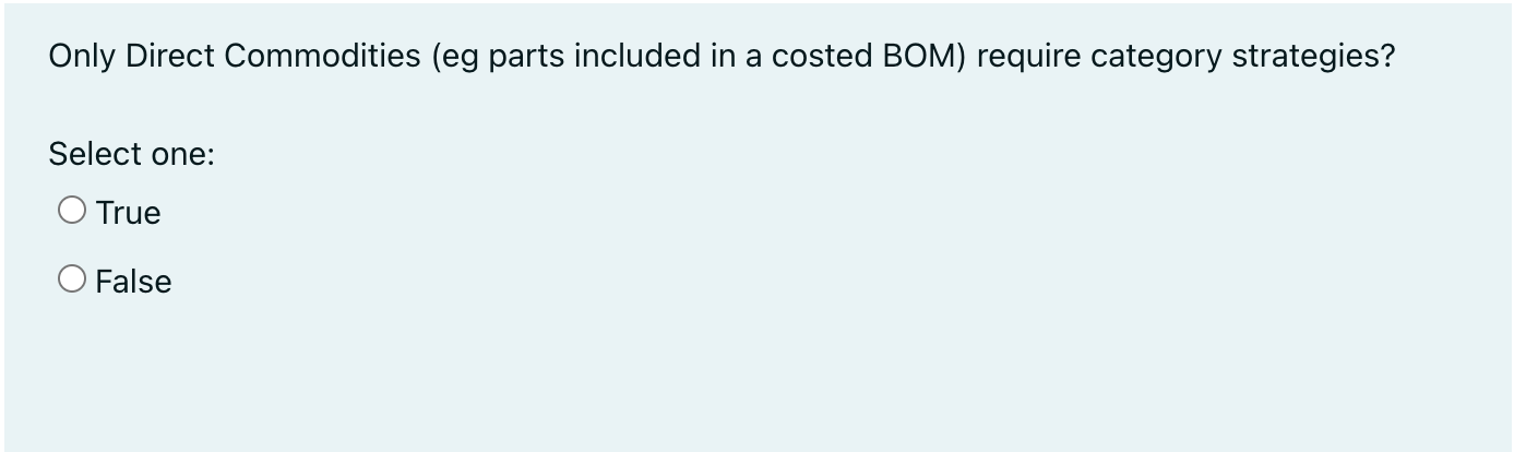 Solved Only Direct Commodities (eg parts included in a | Chegg.com