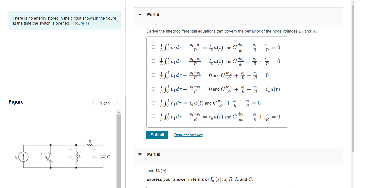 Solved Part A There is no energy stored in the circuit shown | Chegg.com