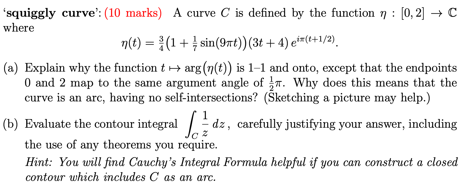 'squiggly curve': (10 marks) A curve C is defined by | Chegg.com