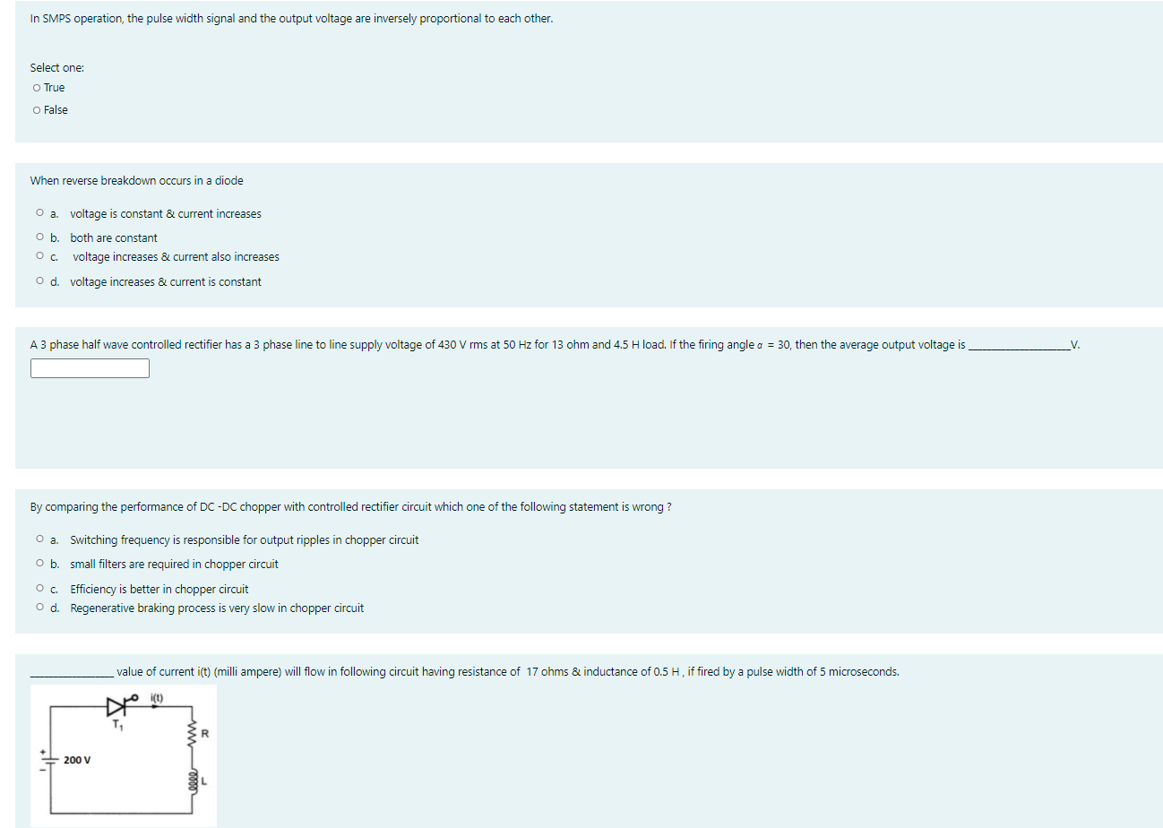 Solved In SMPS operation, the pulse width signal and the | Chegg.com
