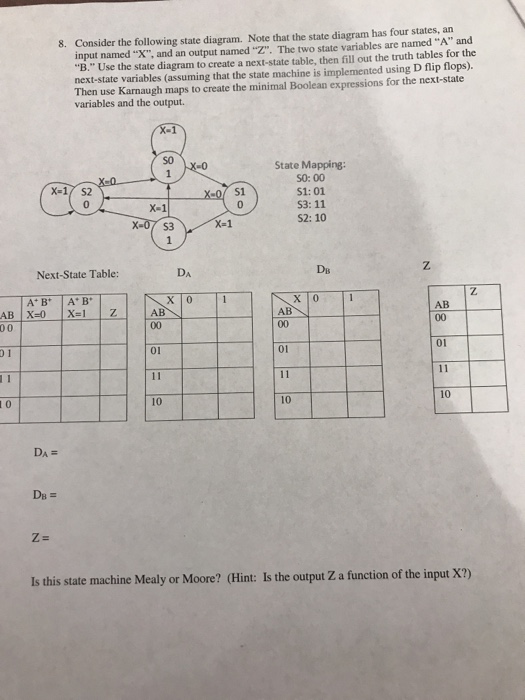 Solved 8. Consider the following state diagram. Note that | Chegg.com