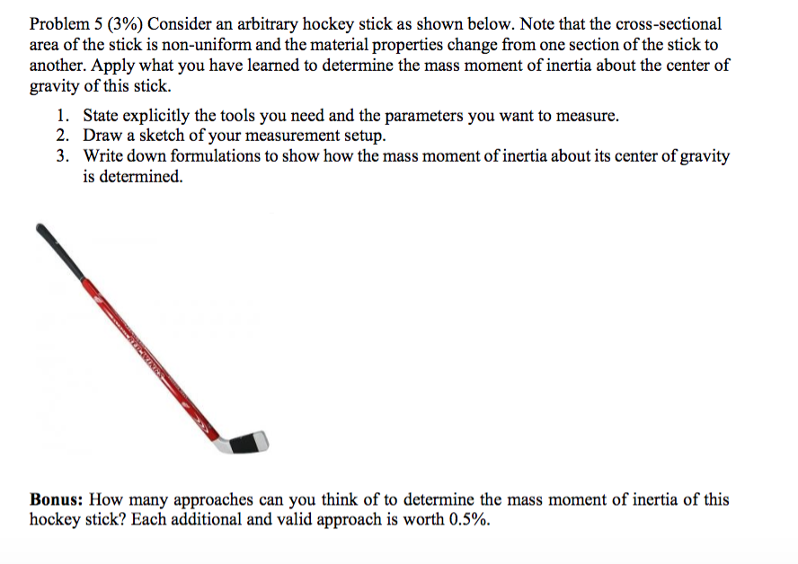 Solved Problem 5 (3%) Consider an arbitrary hockey stick as | Chegg.com
