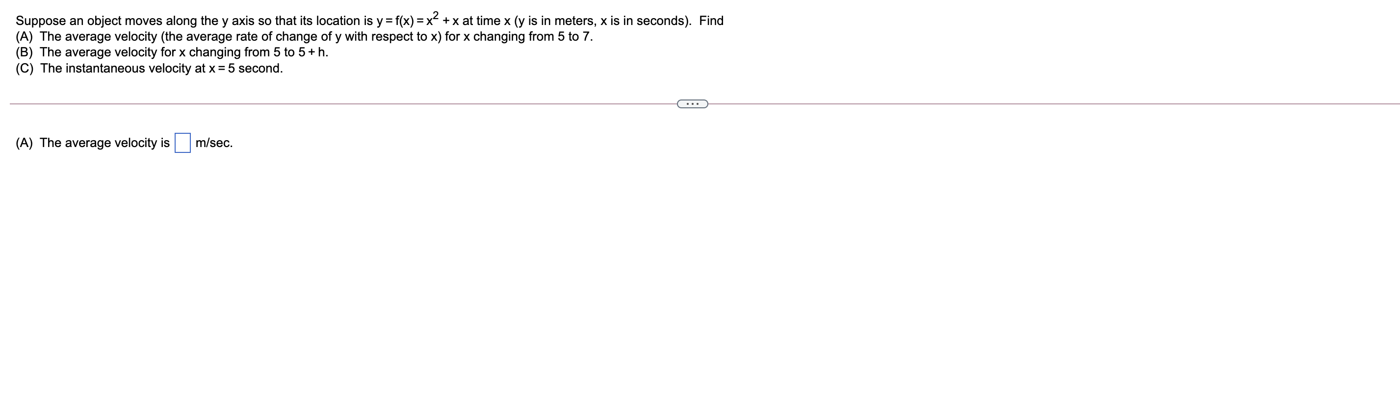 Solved X Suppose An Object Moves Along The Y Axis So That