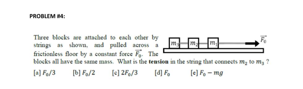 Solved Three blocks are attached to each other by strings as | Chegg.com