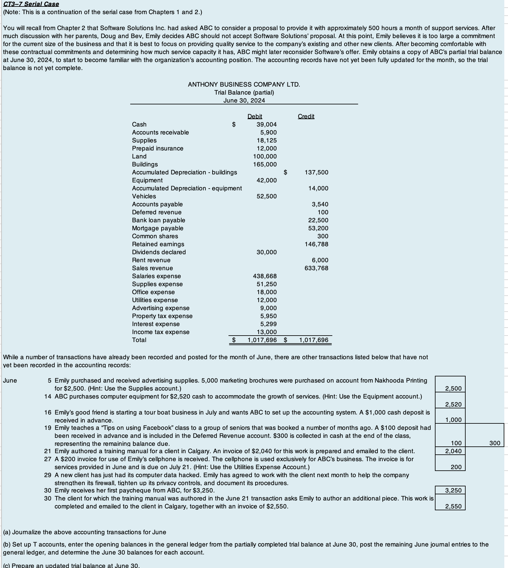 CT3-7 Serial Case (Note: This is a continuation of | Chegg.com