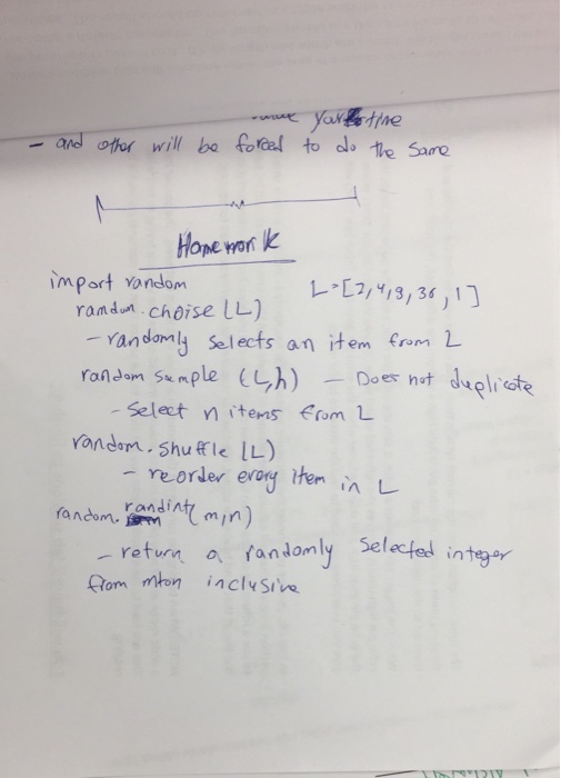 Solved Import random L = [2, 4, 3, 36, 1] random choice(L) | Chegg.com