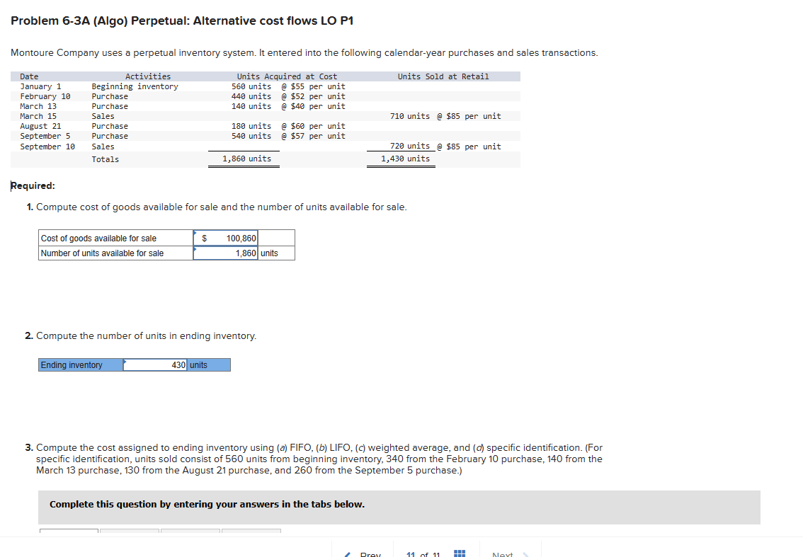 Solved Problem 6-3A (Algo) Perpetual: Alternative cost flows | Chegg.com