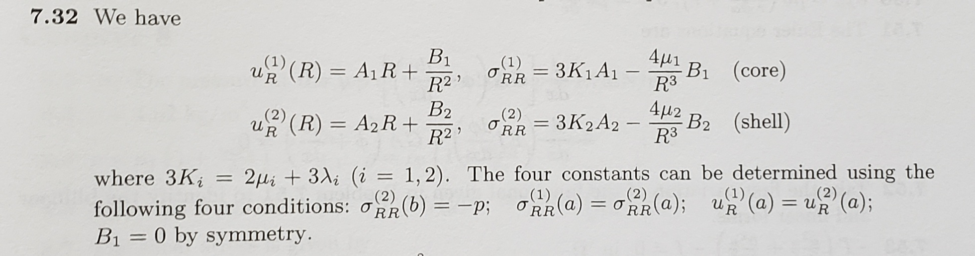 Rigid spherical core Spherical core (th, 2)— - | Chegg.com