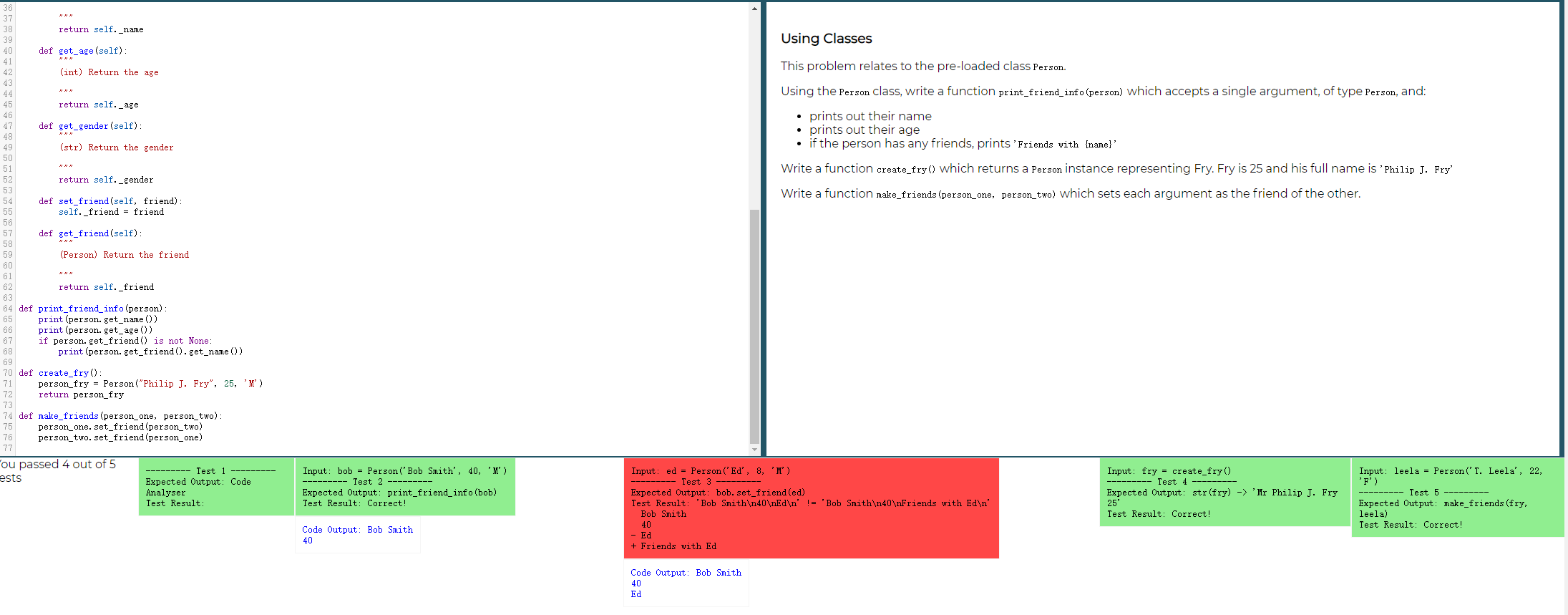 Solved Please help to solve problem in red class | Chegg.com