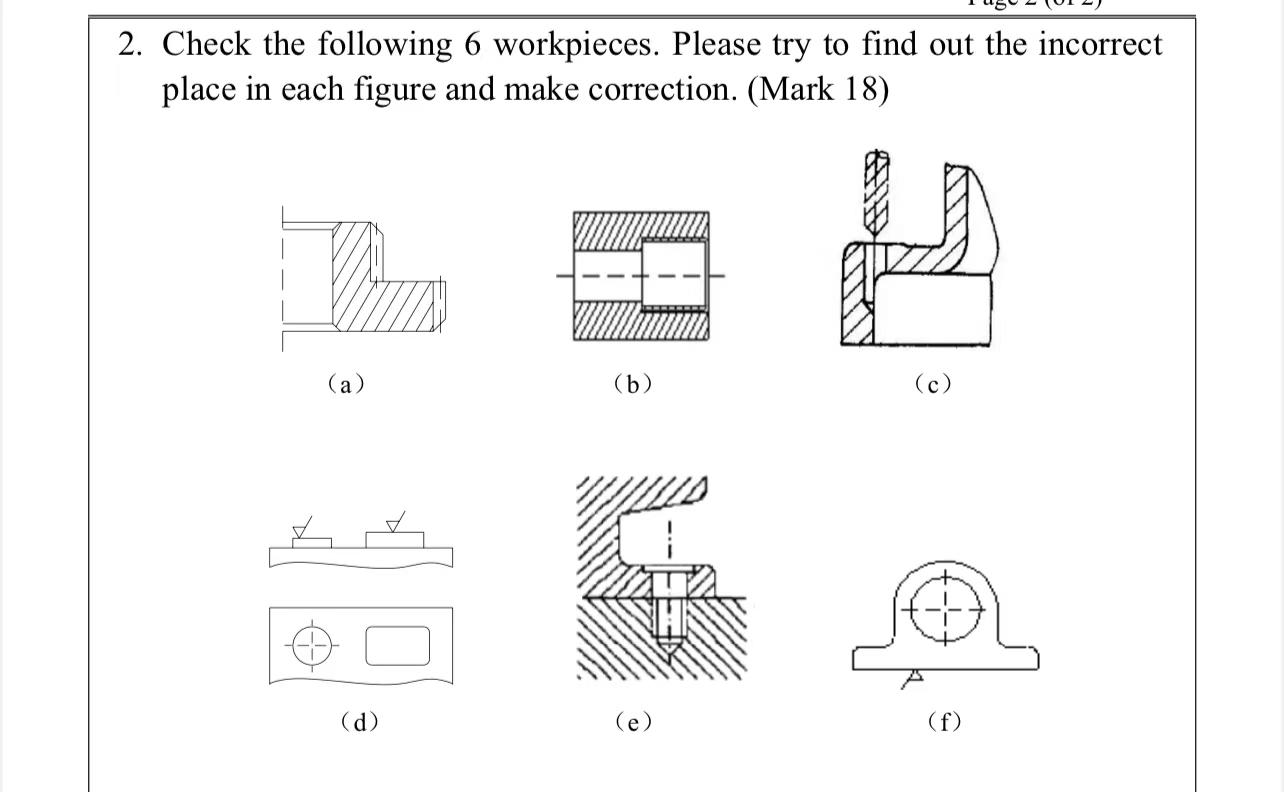 Solved Check the following 6 workpieces. Please try to find | Chegg.com