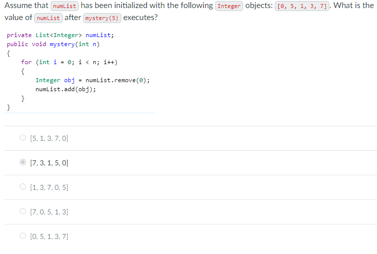 Solved Assume that has been initialized with the following | Chegg.com