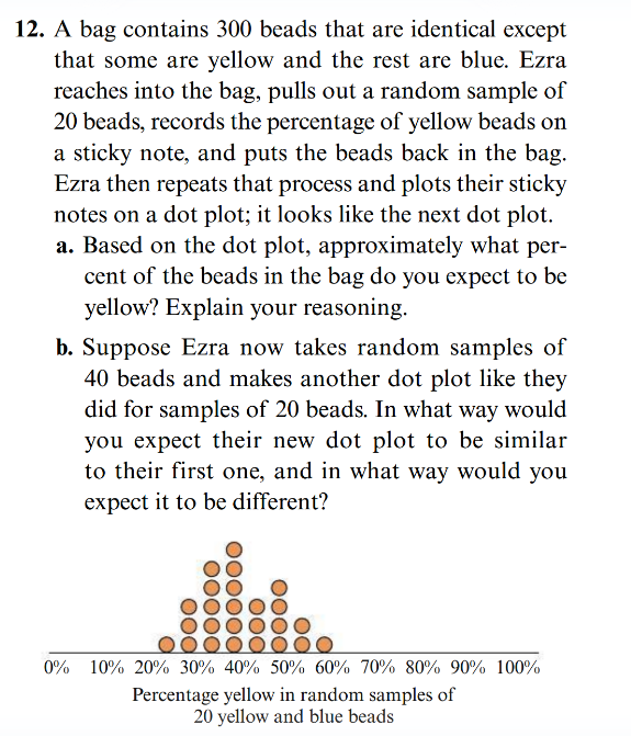 Solved 2. A bag contains 300 beads that are identical except | Chegg.com