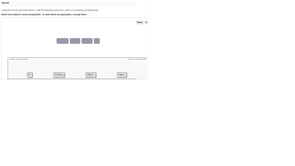 Solved Part B Using the trends described above, rank the | Chegg.com