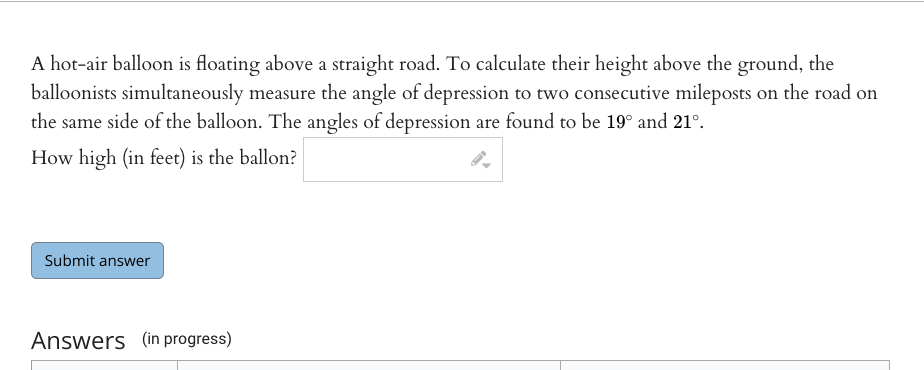 A hot-air balloon is floating above a straight road. | Chegg.com