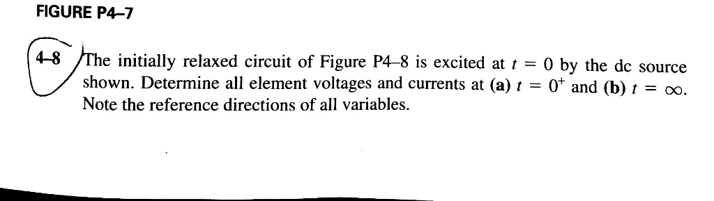 Solved FIGURE P4-7 4-8 The initially relaxed circuit of | Chegg.com