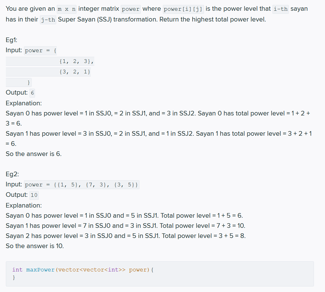Solved You are given an m x n integer matrix power where | Chegg.com