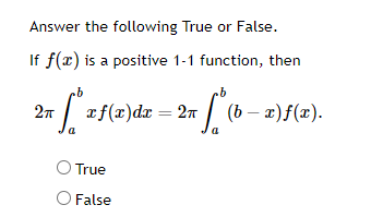 Solved Answer the following True or False. If f(x) is a | Chegg.com
