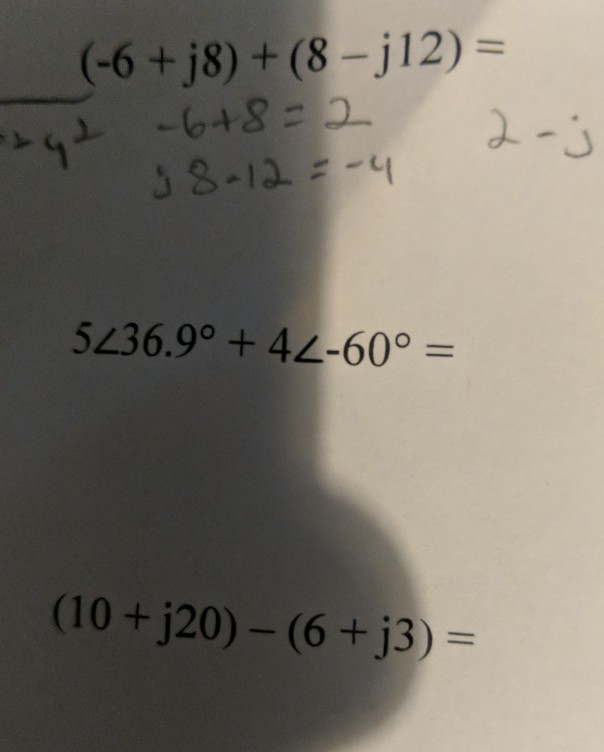 Solved add and subtract the following complex equations, | Chegg.com