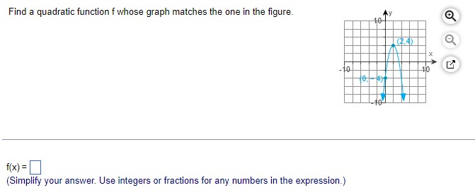 Solved Find A Quadratic Function F Whose Graph Matches The 6720