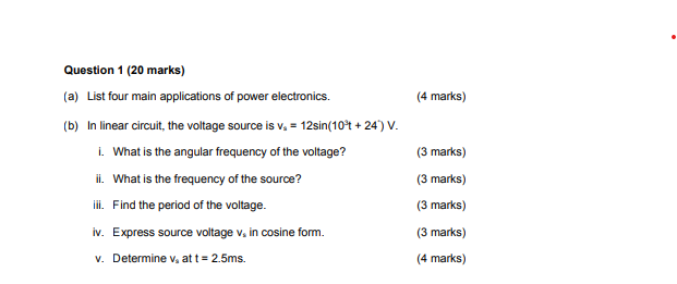Solved Question 1 20 Marks A List Four Main Applications
