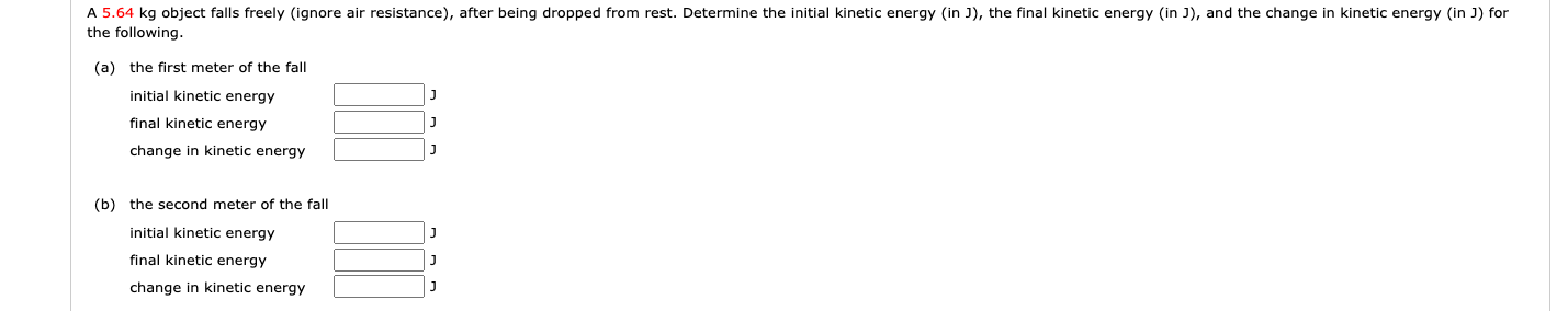 Solved the following.(a) ﻿the first meter of the fallinitial | Chegg.com