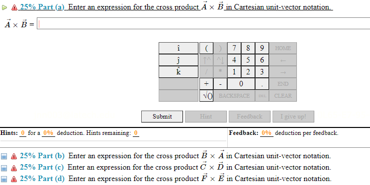 Solved (6%) Problem 2: Consider these vectors: | Chegg.com
