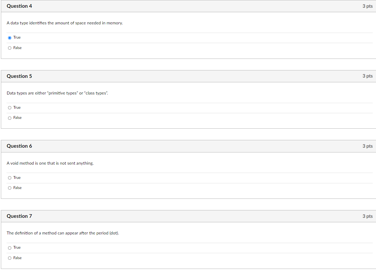 Solved Question 1 3 pts It is possible to declare and | Chegg.com