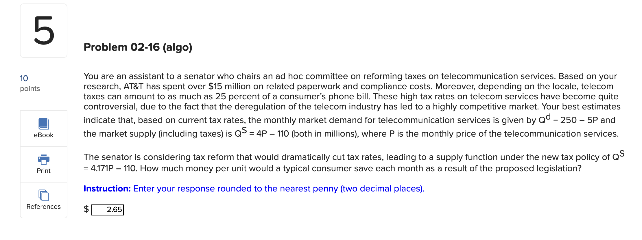 Solved Problem 02-16 (algo)You are an assistant to a senator | Chegg.com