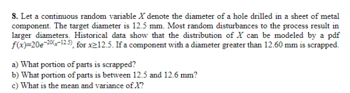 Solved 8. Let a continuous random variable X denote the | Chegg.com