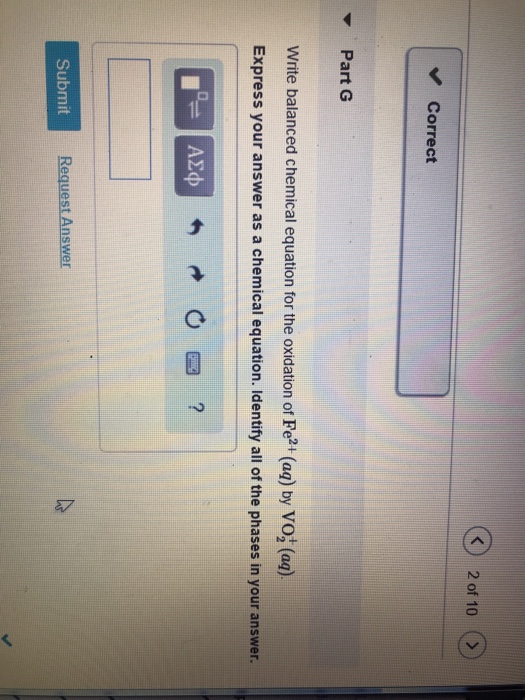 Solved Correct Part D Write balanced chemical equation for | Chegg.com