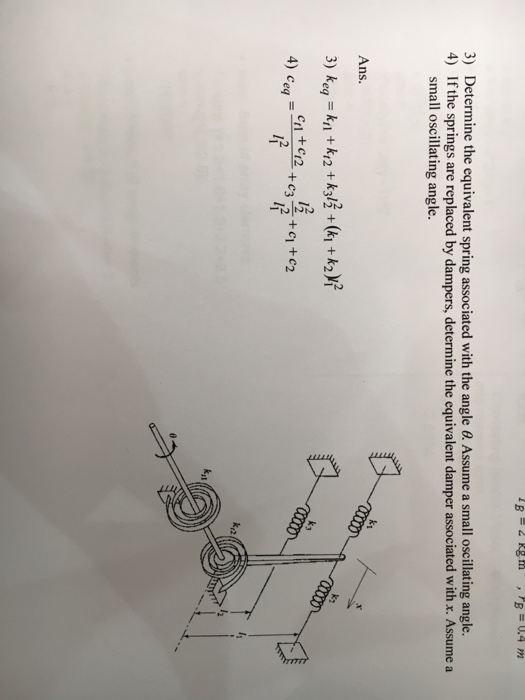 Solved 3) Determine the equivalent spring associated with | Chegg.com