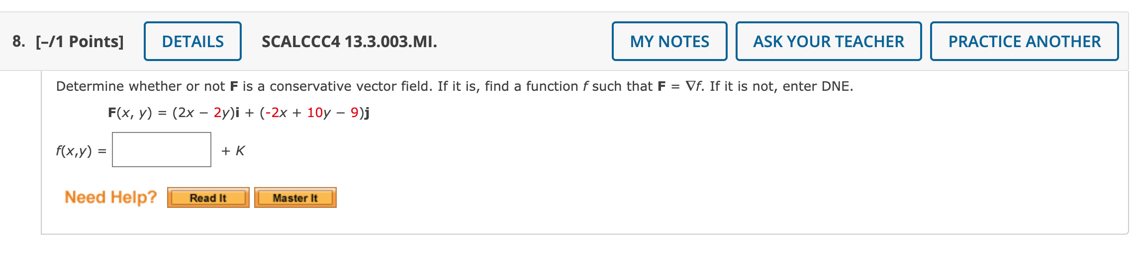 Solved SCALCCC4 13.3.003.MI. hine whether or not F is a | Chegg.com