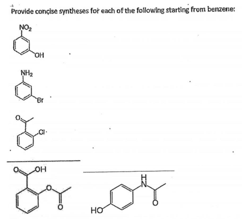 Solved Provide concise syntheses for each of the following | Chegg.com