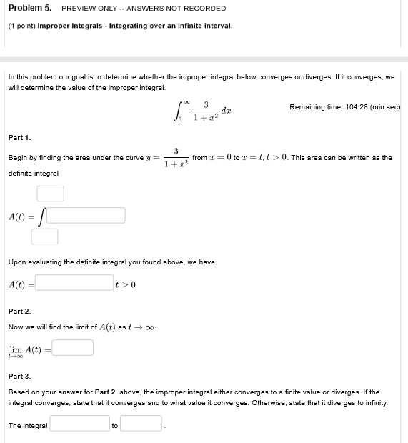 Solved Problem 5. PREVIEW ONLY -- ANSWERS NOT RECORDED (1 | Chegg.com