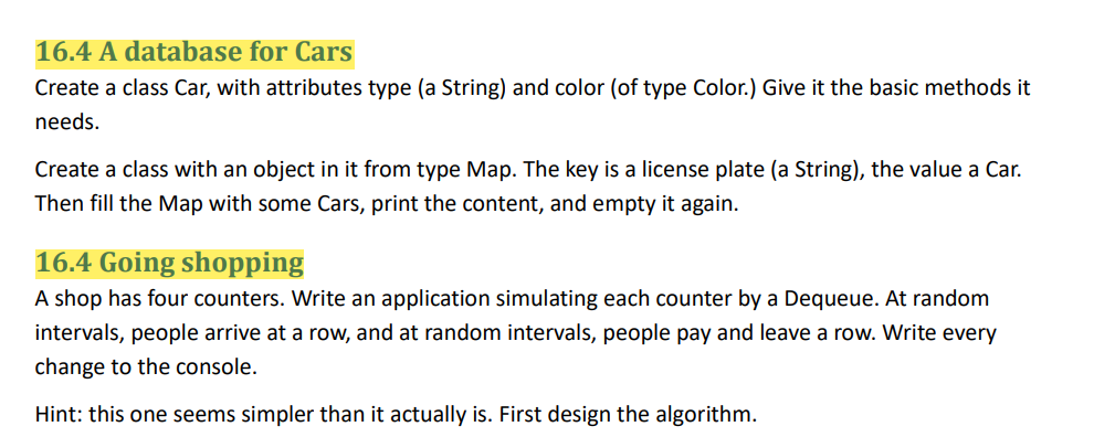 Solved 16.4 A database for Cars Create a class Car, with | Chegg.com