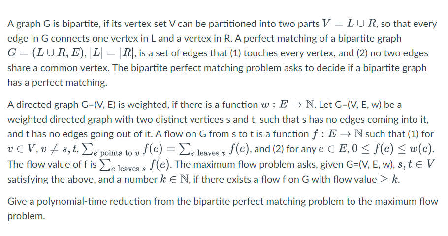 Solved A graph G is bipartite, if its vertex set V can be | Chegg.com