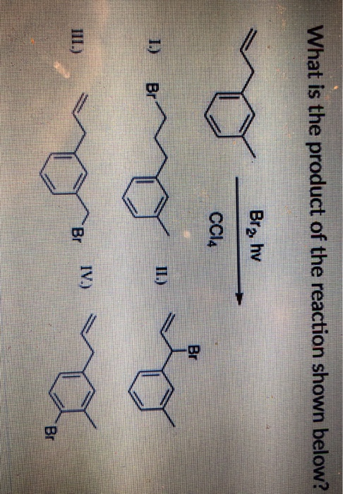 Solved What is the product of the reaction shown below? Br2 | Chegg.com