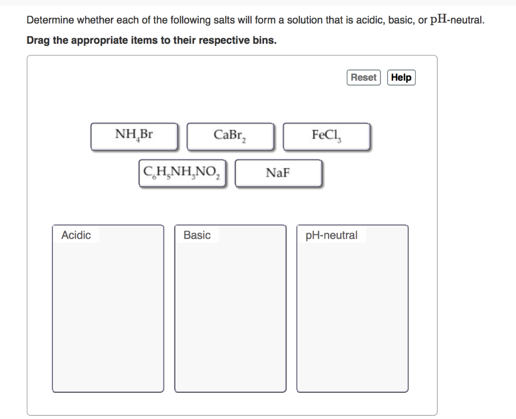 Solved Determine whether each of the following salts will | Chegg.com