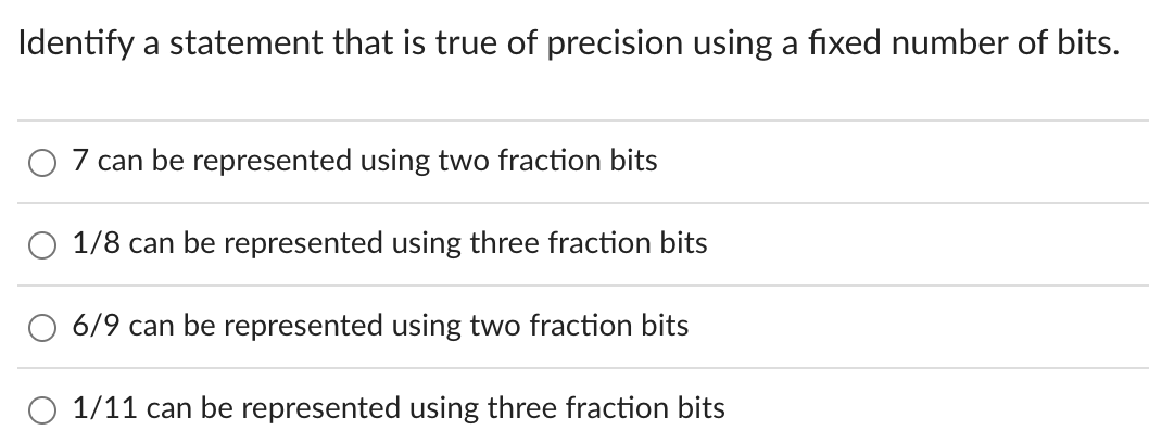 Solved Identify a statement that is true of precision using | Chegg.com