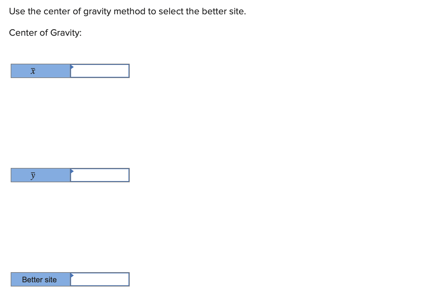 Solved Problem 8-15 (Algo) An analysis of sites for a | Chegg.com