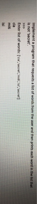 Implement a program that requests a list of words | Chegg.com