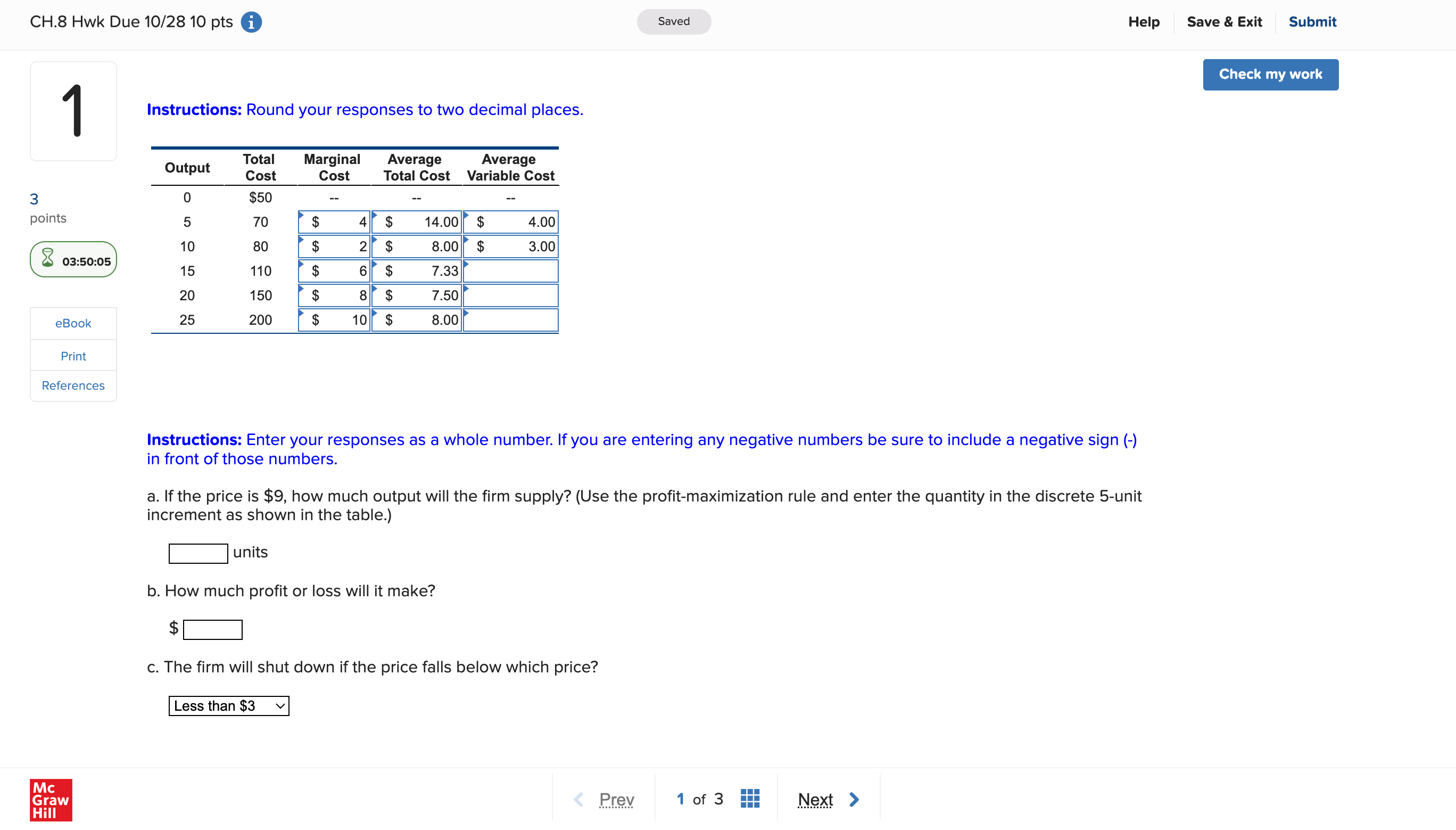 Solved CH.8 Hwk Due 10/28 10 pts Instructions: Round your | Chegg.com