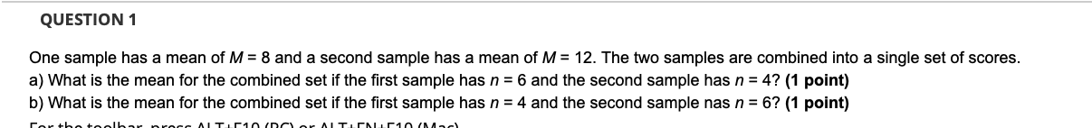 Solved One sample has a mean of M=8 and a second sample has | Chegg.com