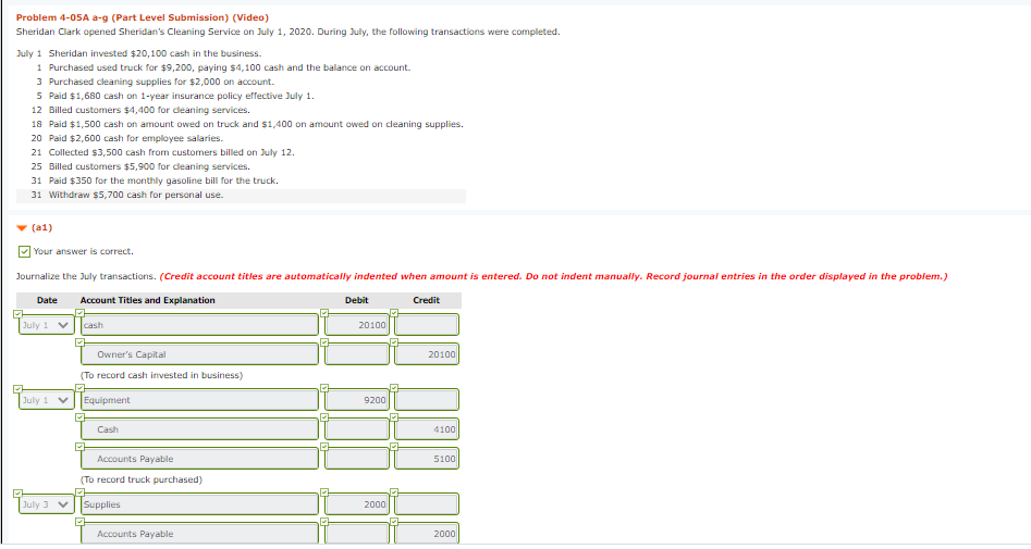 Solved Problem 4-05A 2-9 (Part Level Submission) (Video) | Chegg.com