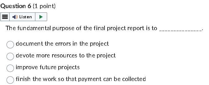 Solved Question o (1 point) The fundamental purpose of the | Chegg.com