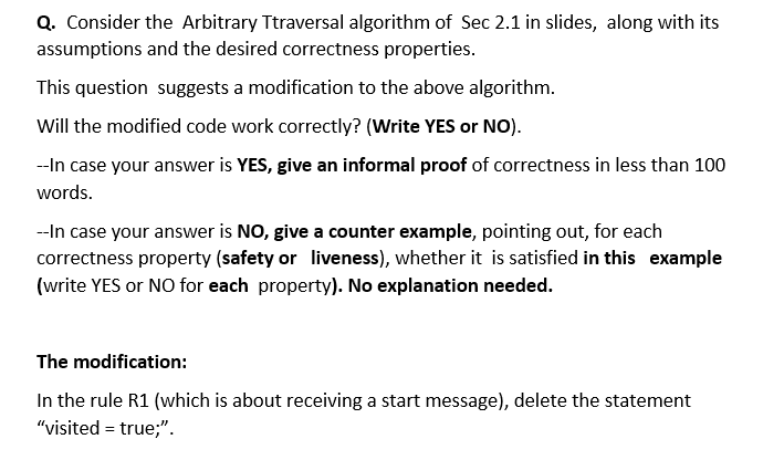 Solved Q. Consider the Arbitrary Ttraversal algorithm of Sec | Chegg.com