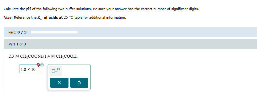 Solved Calculate the pH of ﻿the following two buffer | Chegg.com