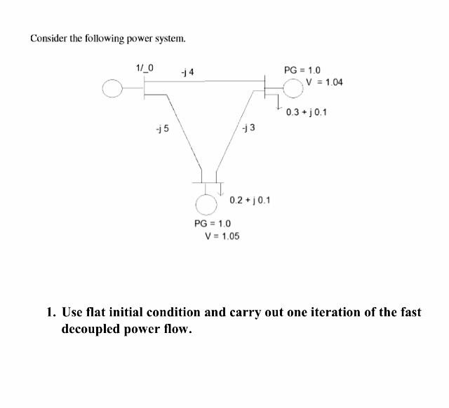 Solved Consider the following power system 1/ 0 4 PG 1.0 V | Chegg.com