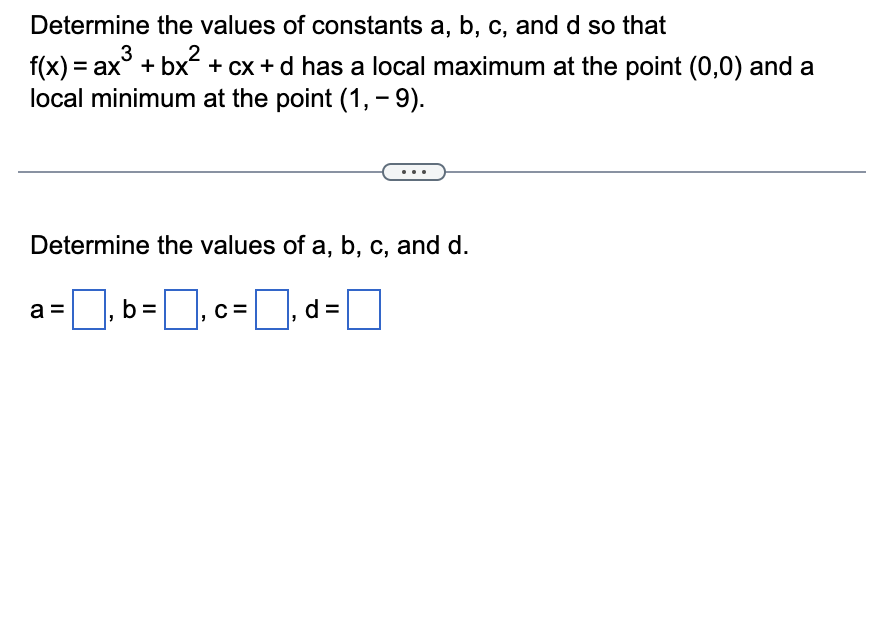 Solved Determine The Values Of Constants Abc And D So 