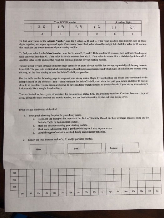 Solved Your TCC ID number 4 random τ| 20 | 15 | 51 | 16 | LL | Chegg.com